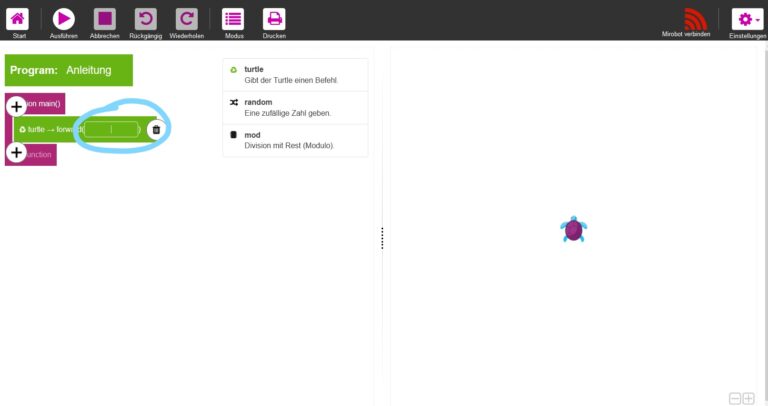 Anwendungsanleitung turtle – Didaktik der Informatik