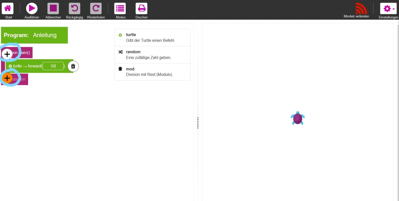 Anwendungsanleitung turtle – Didaktik der Informatik